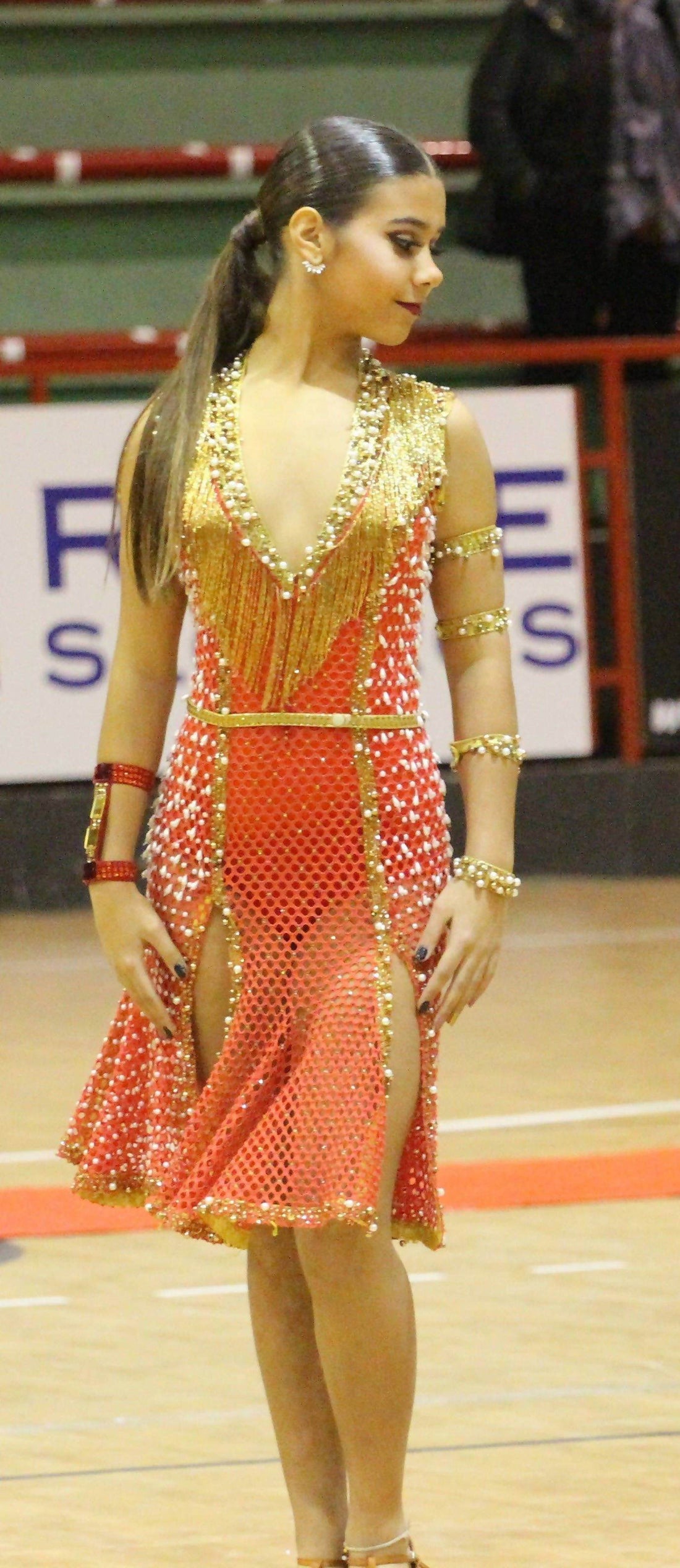 Red Latin Net Dress – Dance Dressing